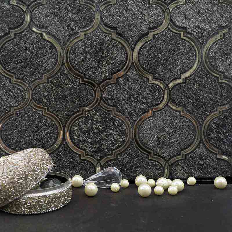 S-MJ-Vision-Lantern-Black-Quartz-with-Antique-Mirror-Line-1 - Mexi-Tile