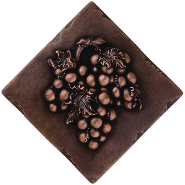 Vienna-Grape-Diagonal-8-inches-decorative-tile-Shown-in-bronze - Mexi-Tile